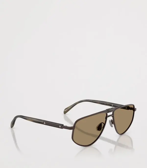 Brunello Cucinelli Titanium Dike Aviator Sunglasses