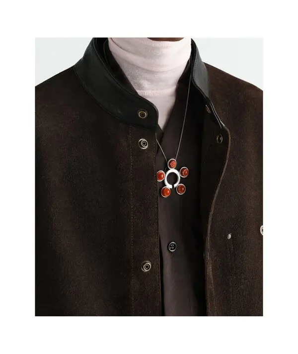 LEMAIRE Circular Multi-disc Pendant Necklace - Silver/red