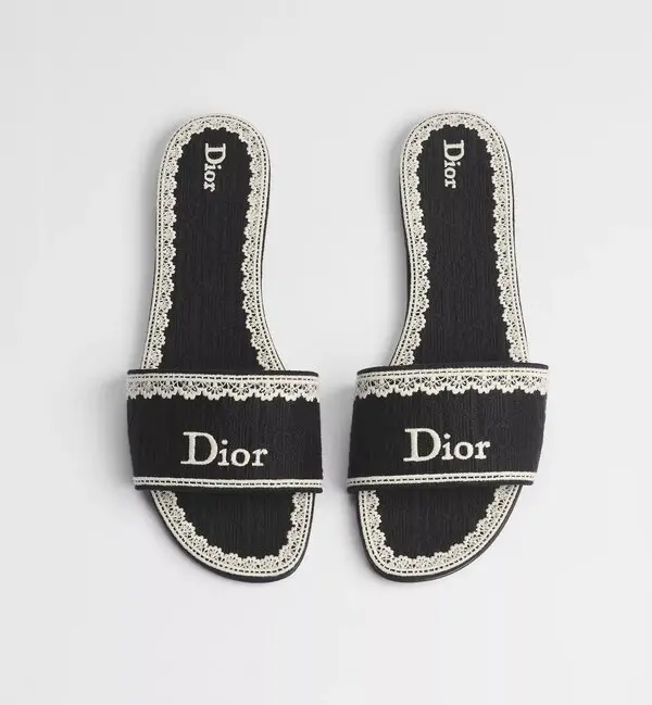 Dior Dentelle Slide - Black
