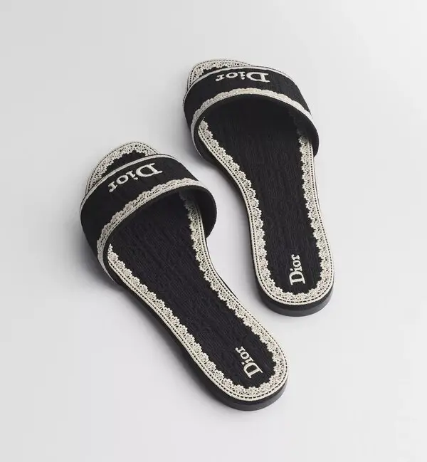 Dior Dentelle Slide - Black