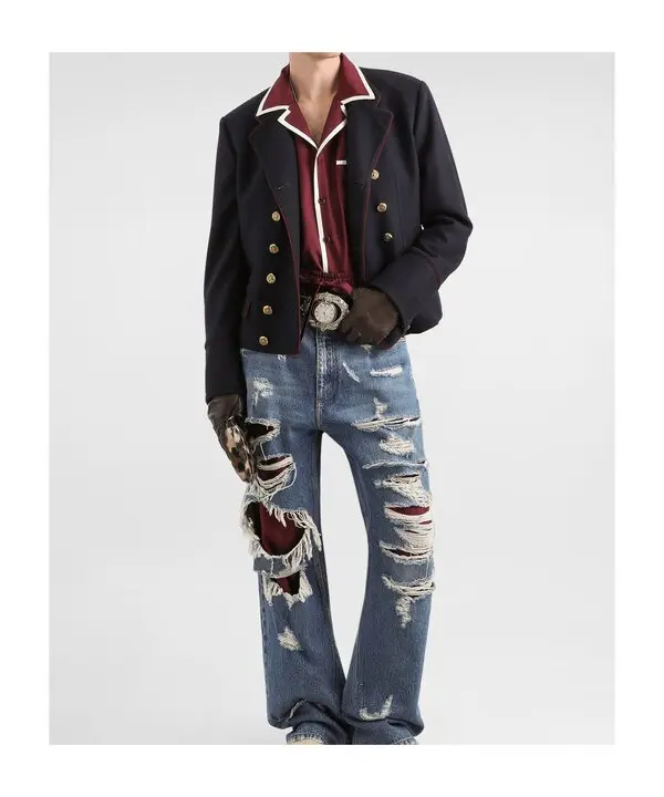 Dolce & Gabbana Dolce Gabbana Double-breasted Frock Coat - Blue