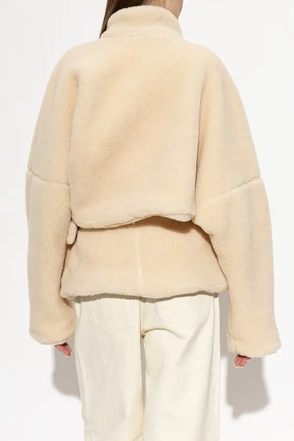 DARKPARK Cindy Wrap Shearling Coat - Off White