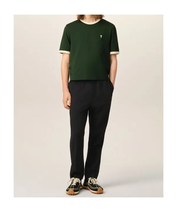 AMI Paris Elasticated Waistband Straight Leg Trousers