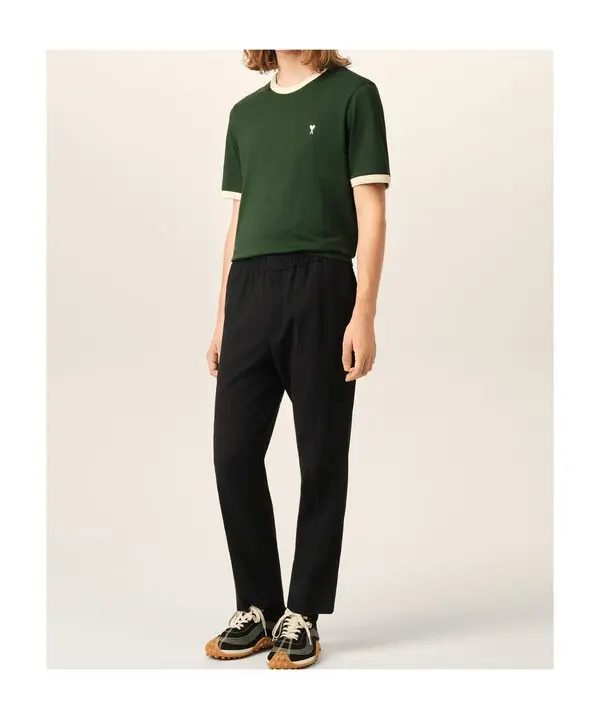 AMI Paris Elasticated Waistband Straight Leg Trousers