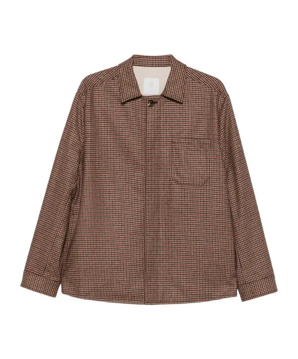 Eleventy Houndstooth Overshirt Jacket - Dark Brown