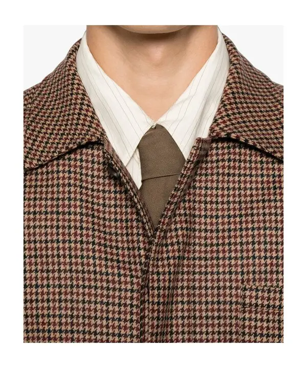 Eleventy Houndstooth Overshirt Jacket - Dark Brown