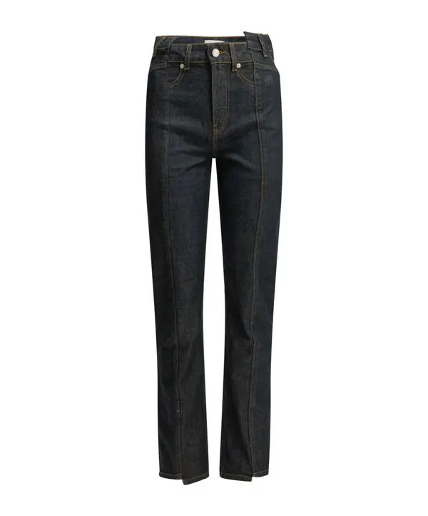 GANNI Slub Denim Fold Jeans