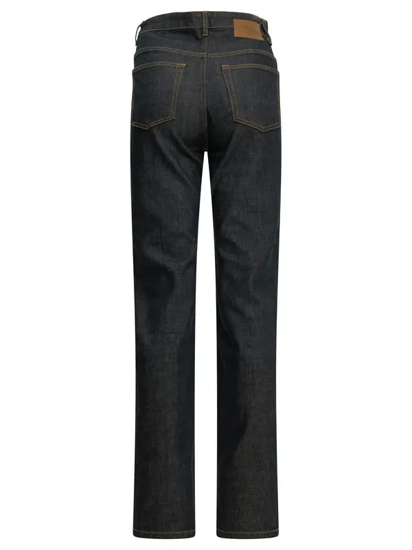 GANNI Slub Denim Fold Jeans