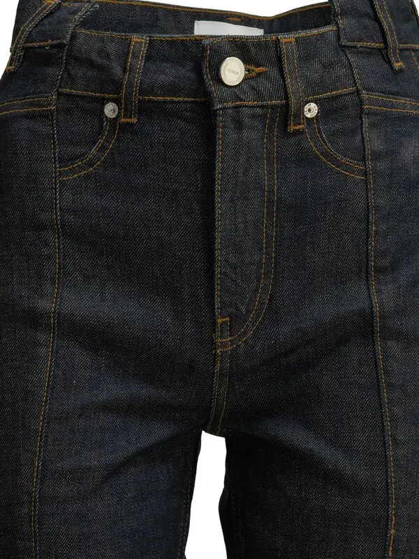 GANNI Slub Denim Fold Jeans