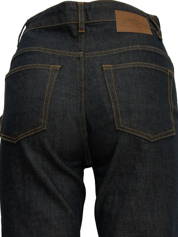 GANNI Slub Denim Fold Jeans