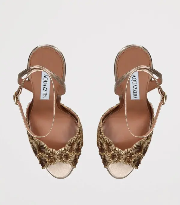 AQUAZZURA Leather Ce Soir Heeled Sandals 130