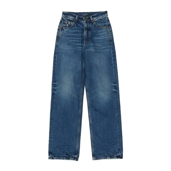 Saint Laurent Logo Patch Straight Leg Jeans