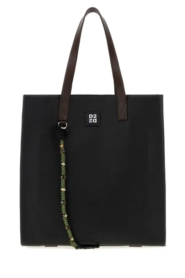 Dsquared2 Leather Upside Down Shopping Bag - Black