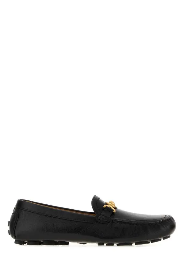 Versace Leather Drivers Loafers - Black