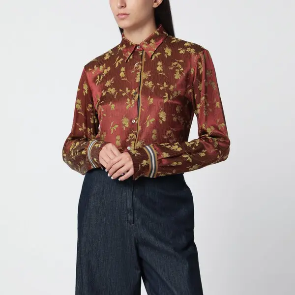 Dries Van Noten Rust-colored Jacquard Shirt