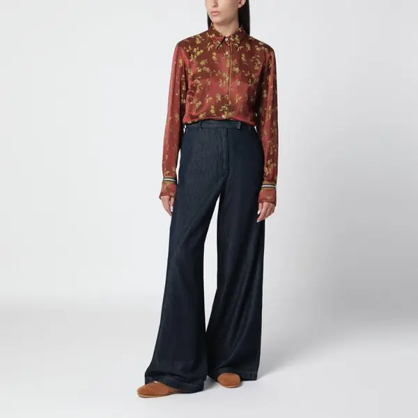 Dries Van Noten Rust-colored Jacquard Shirt