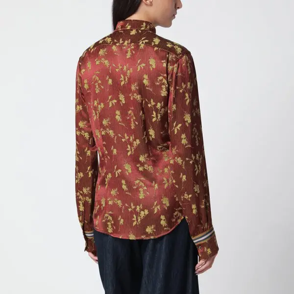 Dries Van Noten Rust-colored Jacquard Shirt