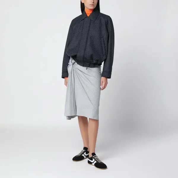 Dries Van Noten Mélange Skirt With Draped Detail - Grey