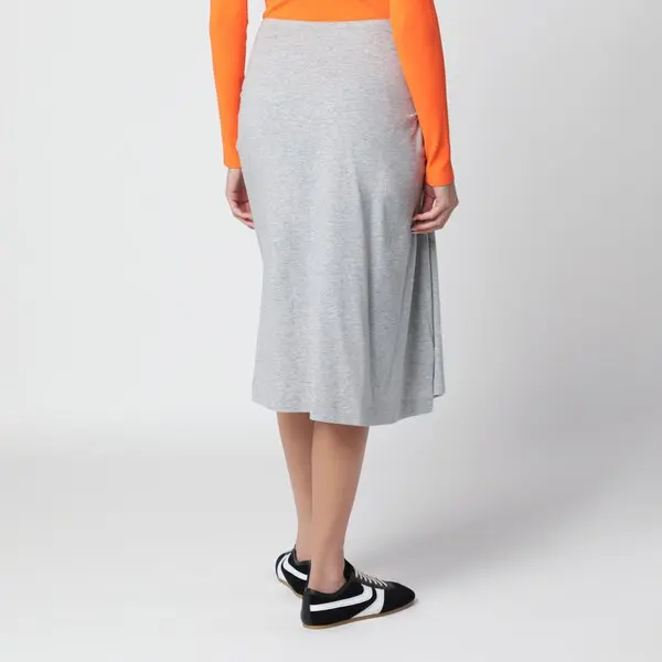 Dries Van Noten Mélange Skirt With Draped Detail - Grey