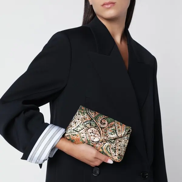 Dries Van Noten Multicolour Jacquard Fabric Clutch - Multicolor