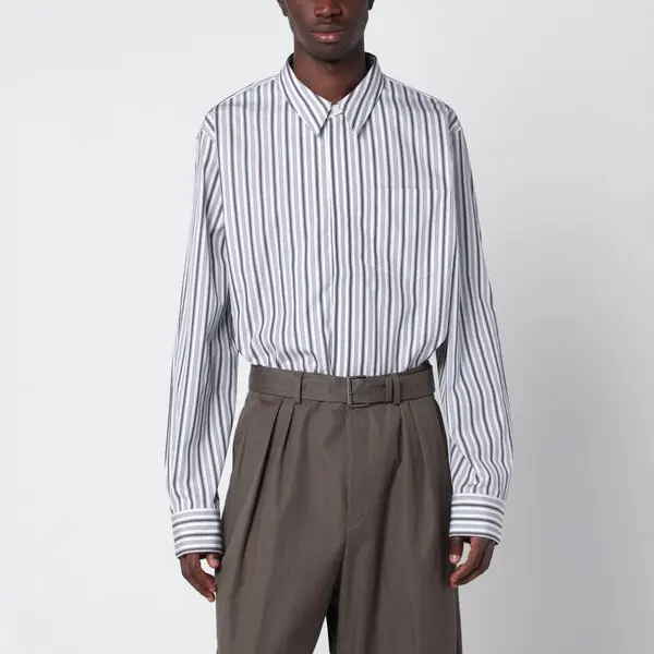 Dries Van Noten Striped Cotton Shirt With Zip