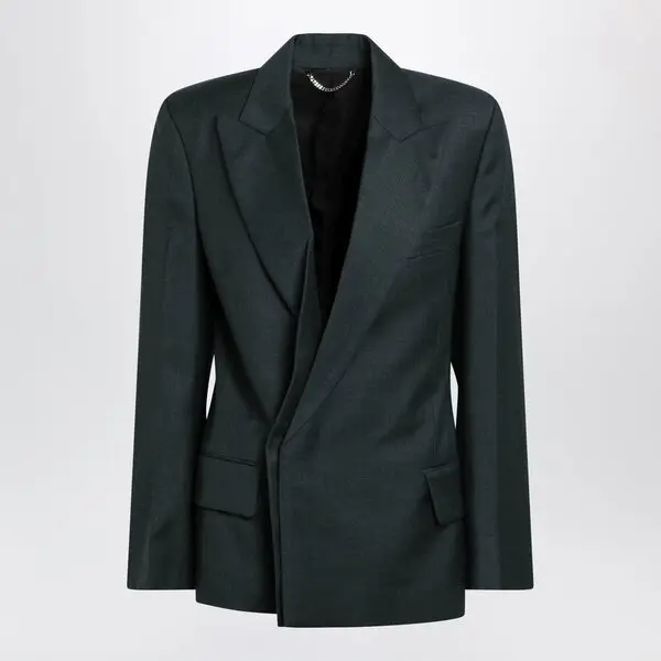 Victoria Beckham Olie Jacket In Virgin Wool - Green
