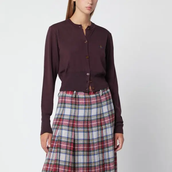 VIVIENNE WESTWOOD Dark Cropped Bea Cardigan - Brown