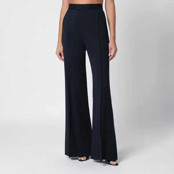 VIVIENNE WESTWOOD Navy Wide Leg Trousers In Virgin Wool - Blue