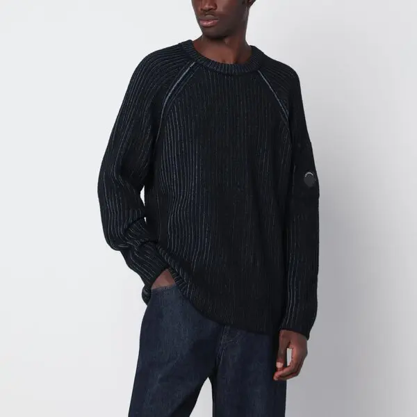 C.P. COMPANY Ribbed Cotton Sweater - Blue