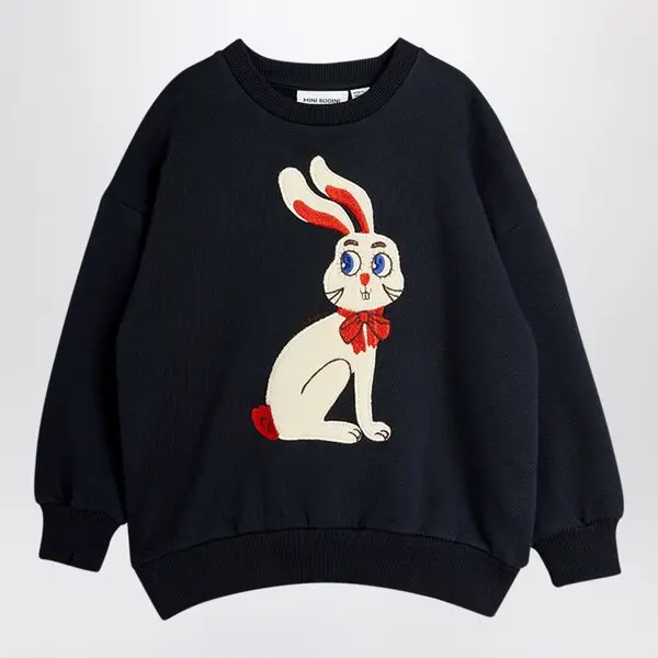 MINI RODINI Organic Cotton Sweatshirt With Rabbit
