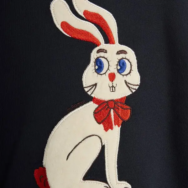 MINI RODINI Organic Cotton Sweatshirt With Rabbit