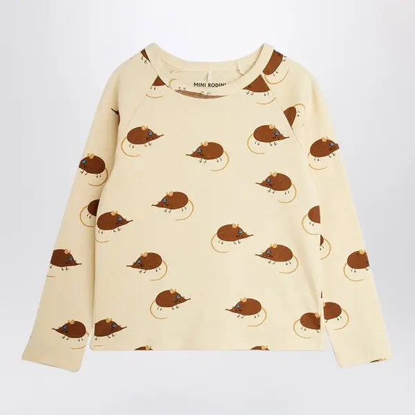 MINI RODINI Long-sleeved T-shirt With Mouse Print