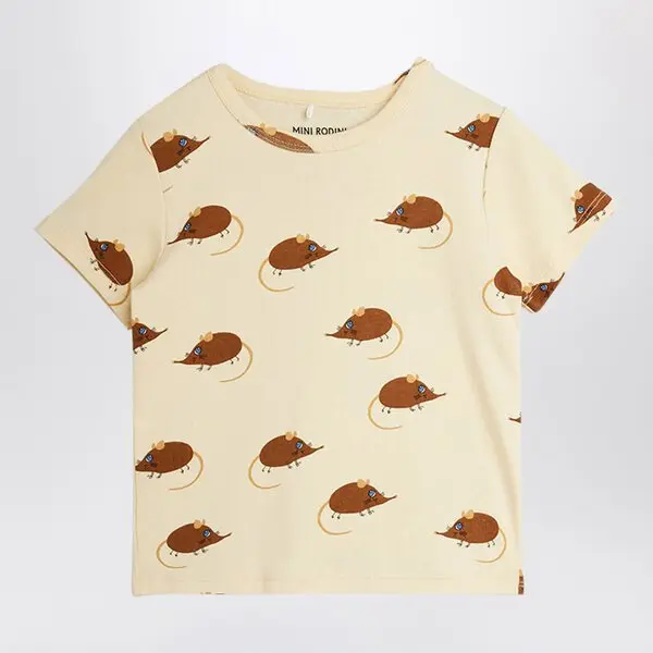 MINI RODINI Short-sleeved T-shirt With Mouse Print