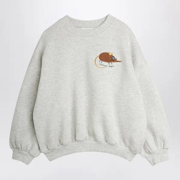 MINI RODINI Melange Sweatshirt In Organic Cotton - Grey