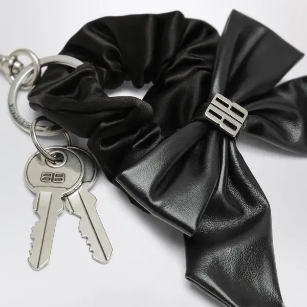 Balenciaga Keyring With Bow And Scrunchie - Black