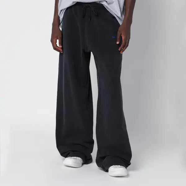 Balenciaga Faded-effect Oversized Jogging Trousers - Black