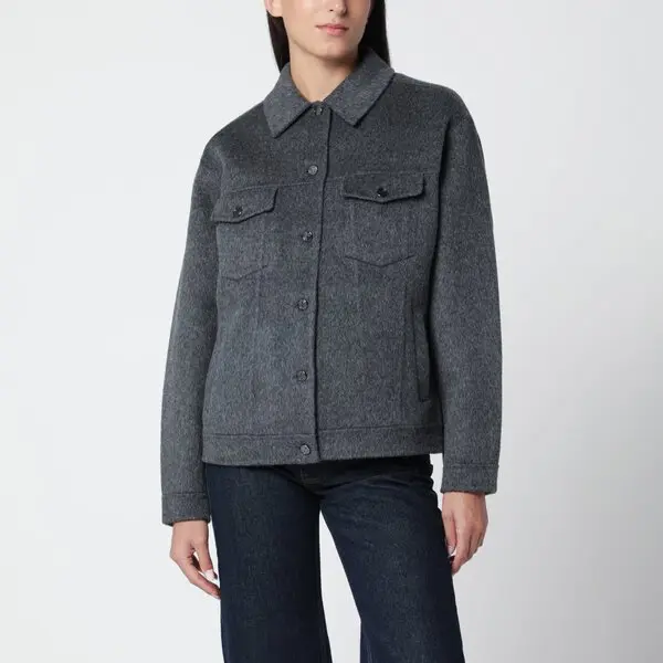 ANINE BING Rory Dark Wool Jacket - Grey