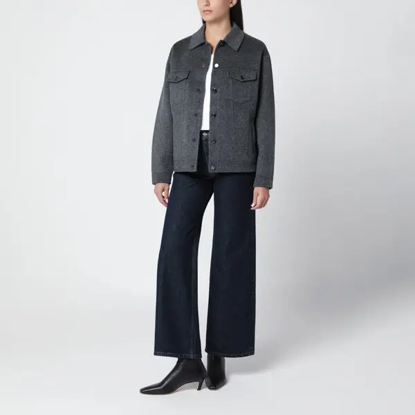 ANINE BING Rory Dark Wool Jacket - Grey