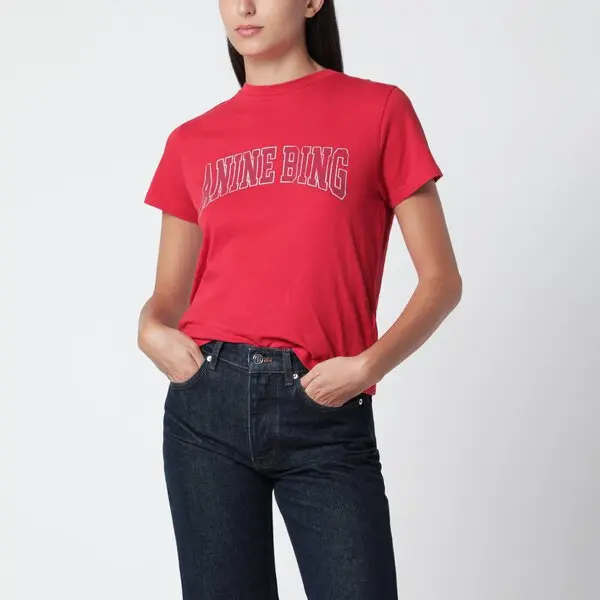 ANINE BING Shelley Cotton T-shirt - Red