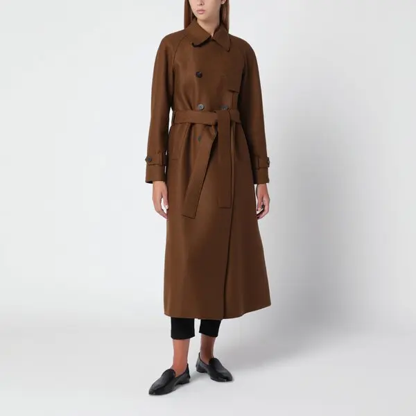 Harris Wharf London Biscuit Belted Wool Coat - Beige
