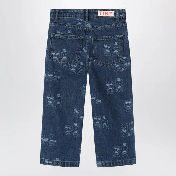 TINYCOTTONS Dark Jeans With Bear Print