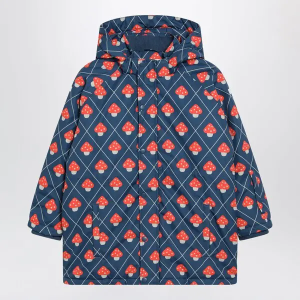 TINYCOTTONS Blue/red Padded Jacket With Mushroom Print