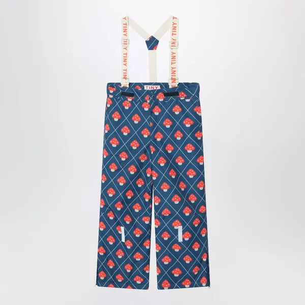 TINYCOTTONS Blue/red Ski Trousers With Mushroom Print