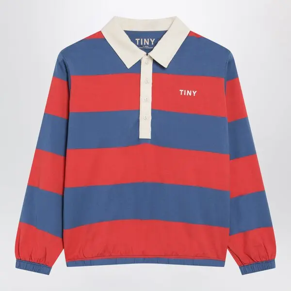 TINYCOTTONS Blue/red Striped Long-sleeved Polo Shirt - Multicolor