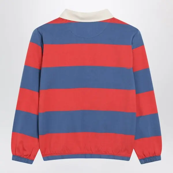 TINYCOTTONS Blue/red Striped Long-sleeved Polo Shirt - Multicolor