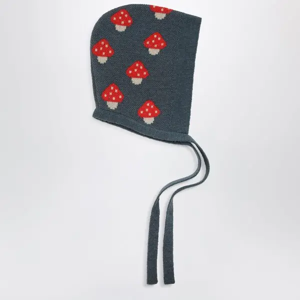 TINYCOTTONS Grey Wool-blend Balaclava With Mushroom Pattern