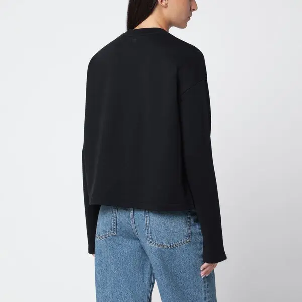 AMI Paris De Coeur Sweatshirt In /cream Cotton