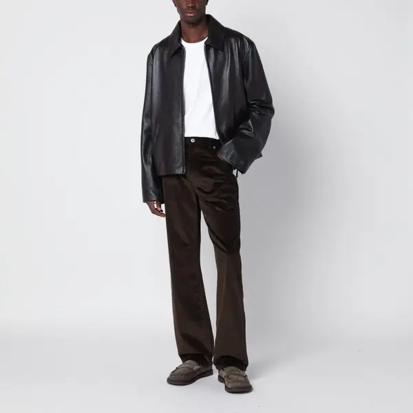 Loewe Dark Deerskin Zip-up Jacket - Brown