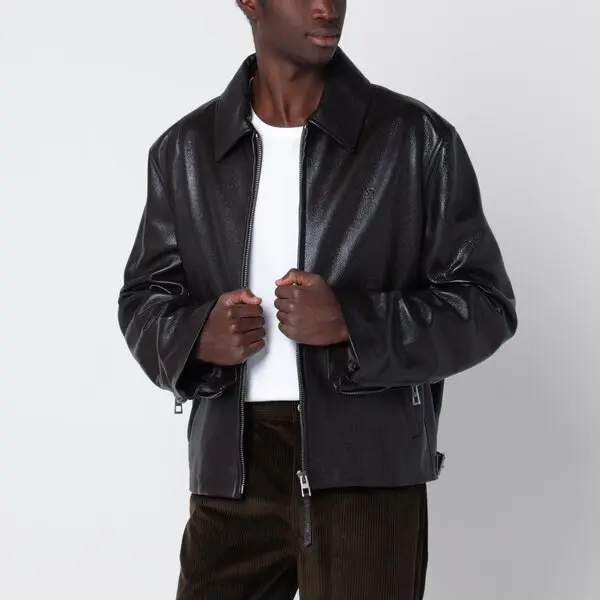 Loewe Dark Deerskin Zip-up Jacket - Brown