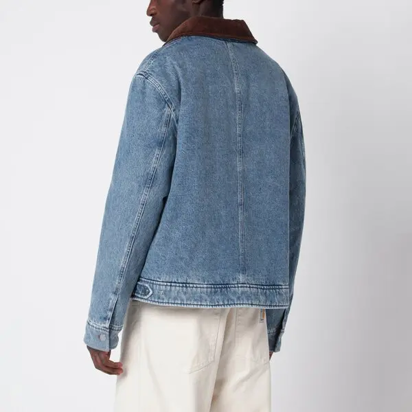 AMI Paris Faded-effect De Coeur Denim Jacket - Blue